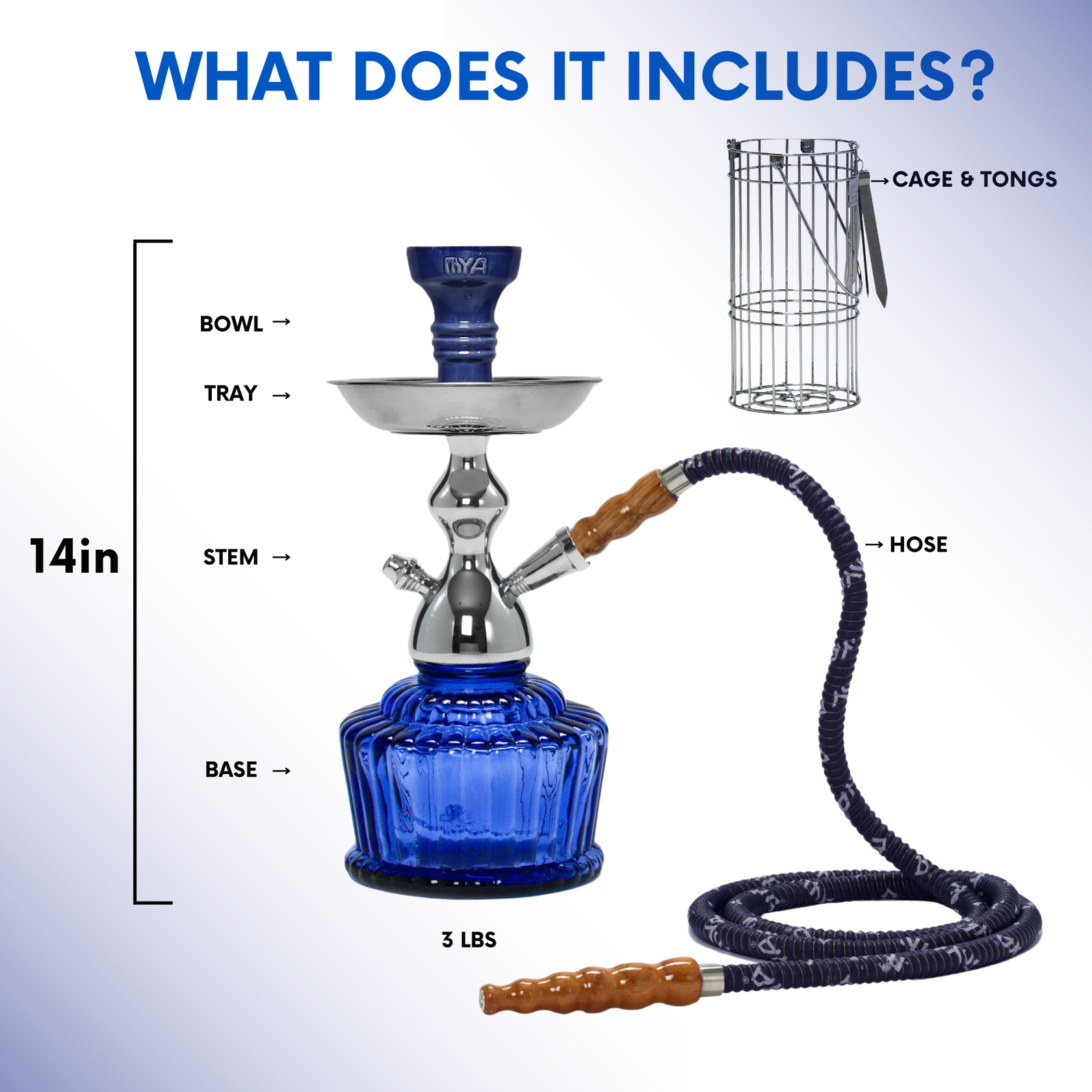 MYA QT Silver 14" Hookah – Hookah Paradise