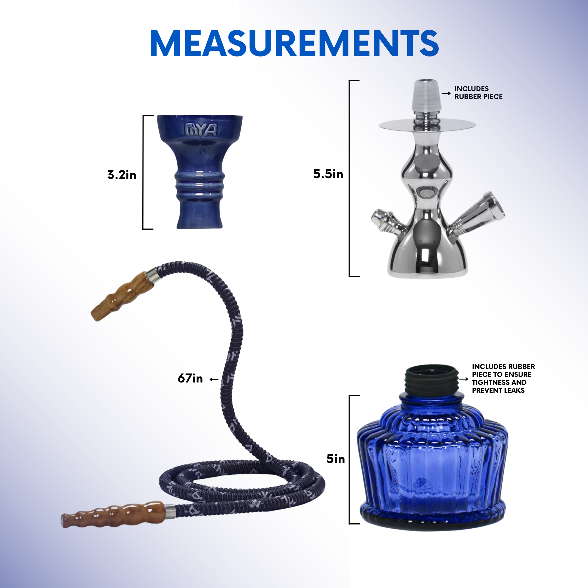 MYA QT Silver 14" Hookah – Hookah Paradise